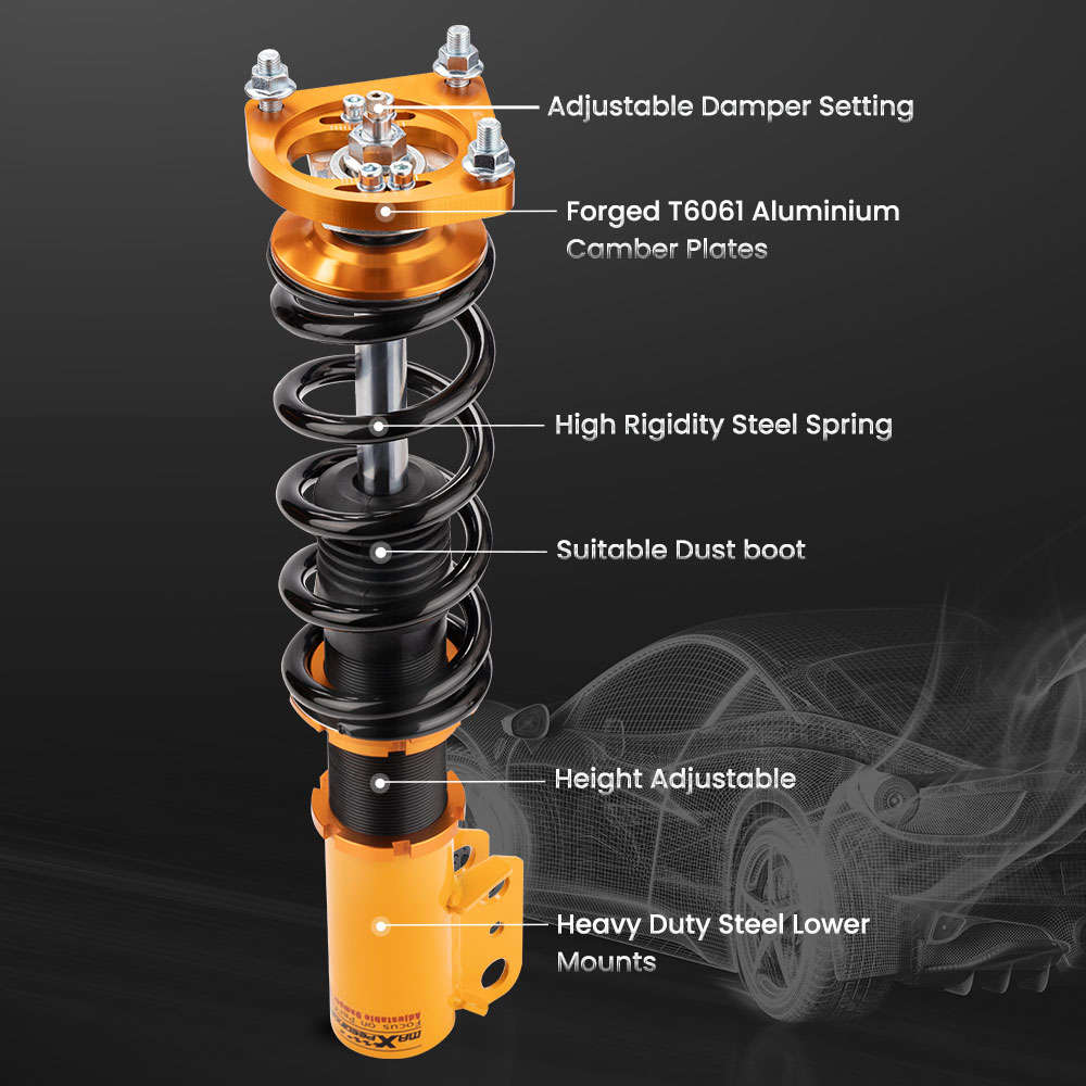 Coilovers Suspension 24 Ways Adjust Damper compatible for Ford Mustang ...