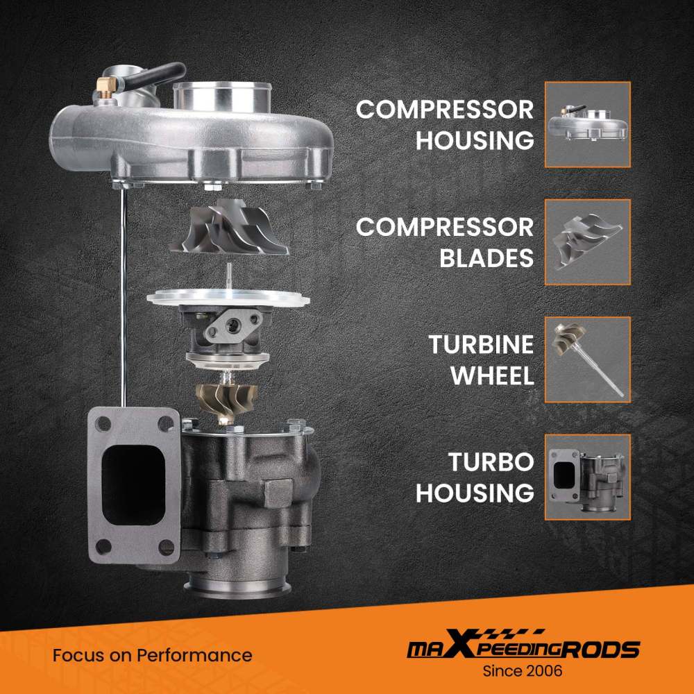 Universal Turbo T3/T4 T04E V-BAND Turbocharger Turbo .63 A/R .5A/R ...
