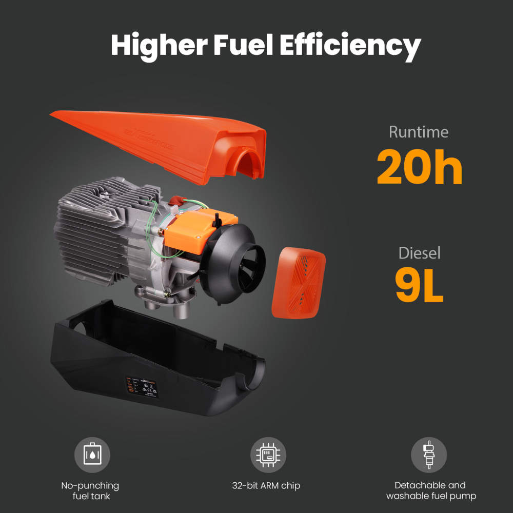 Diesel Air Heater Warming Heater 1KW-5KW 12V App Control For Cavaran ...