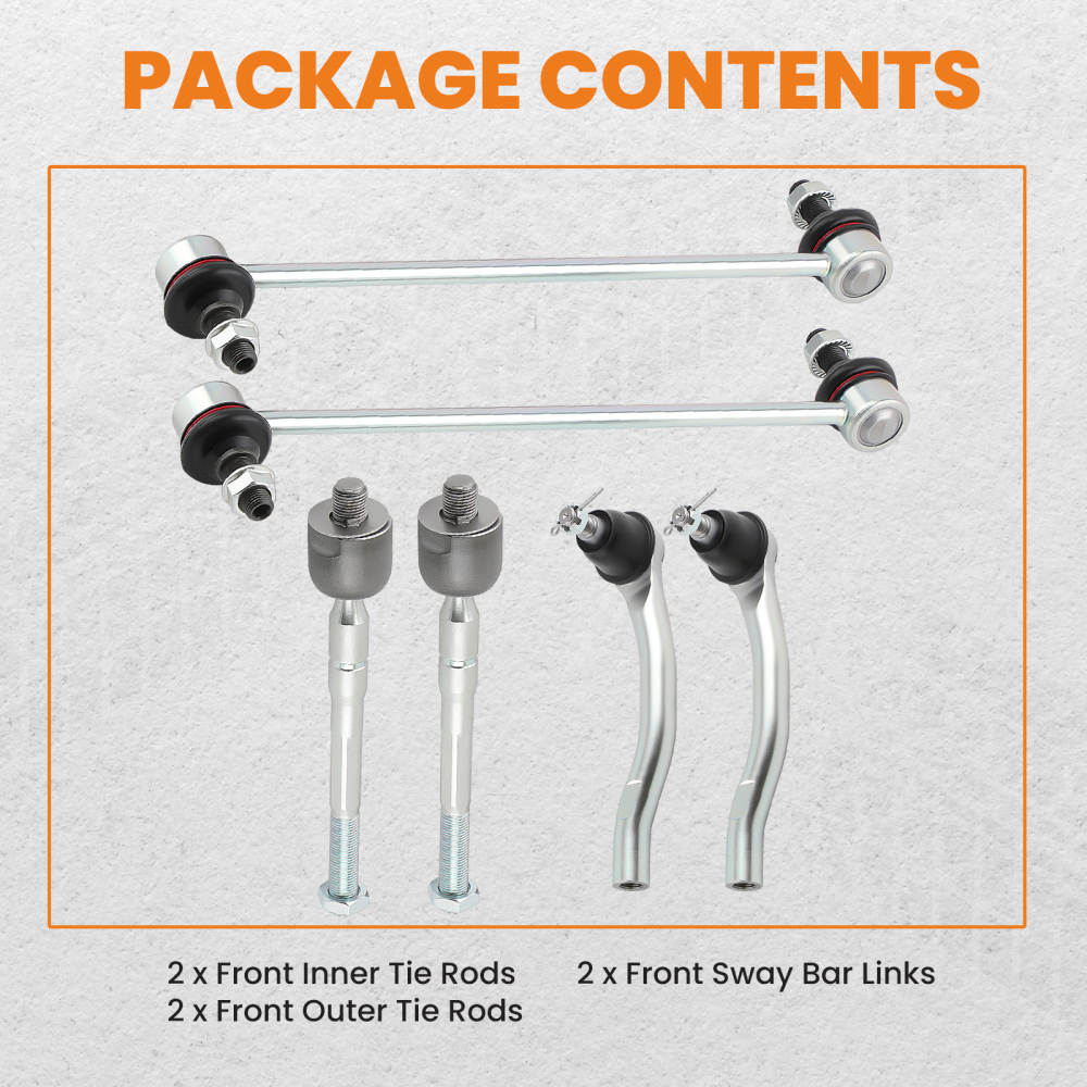 Inner Outer Tie Rod + Sway Bars compatible for Acura MDX 2007 2008 2009 ...