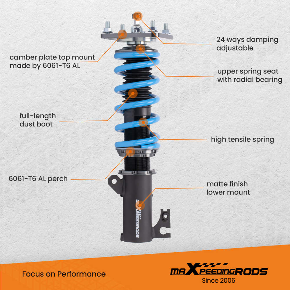 Maxpeedingrods COT6 Coilovers Lowering Kit compatible for Mazda 323 99 ...