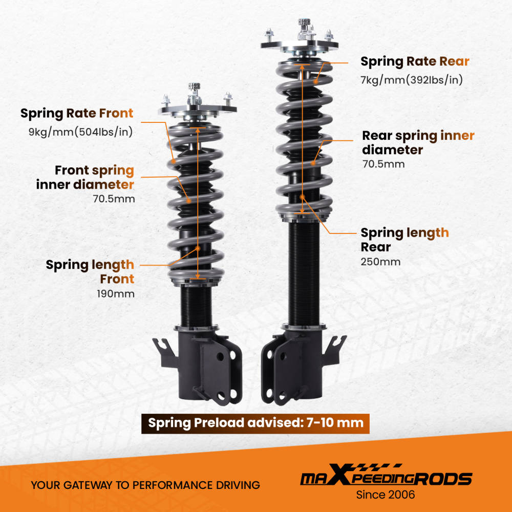 Adj. Damper Coilovers Shock Struts Assembly compatible for Subaru ...
