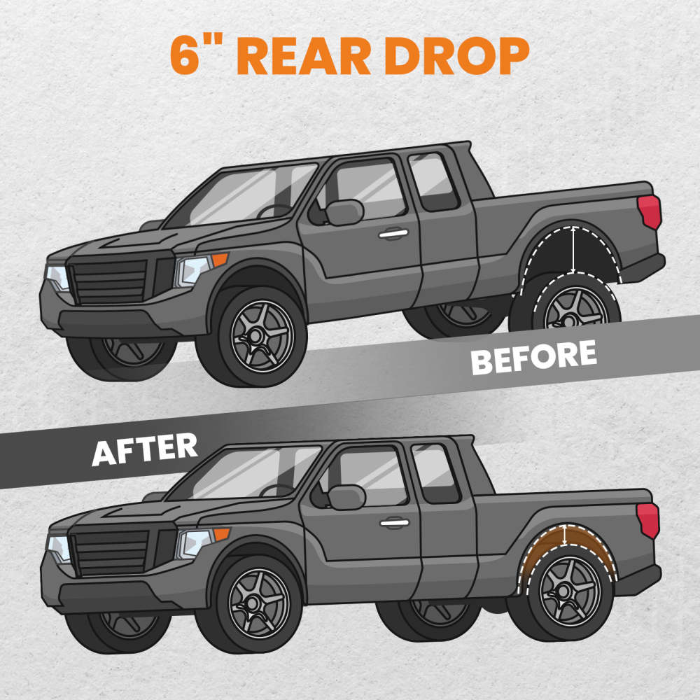 6 Rear Axle Drop Flip Kit W/ U-Bolts compatible for Chevy Silverado ...
