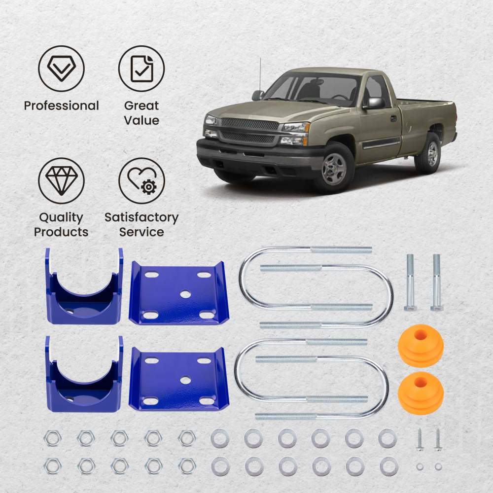6 Rear Axle Drop Flip Kit W/ U-Bolts compatible for Chevy Silverado ...