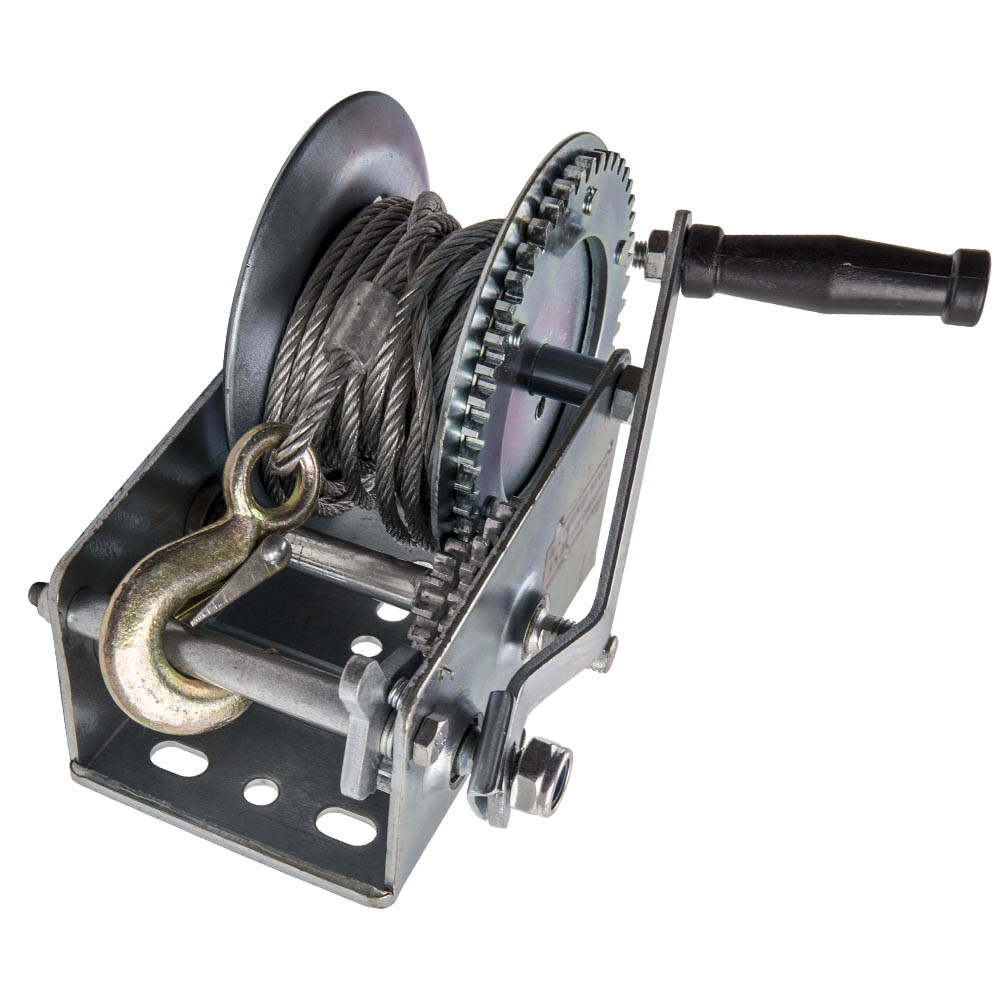 3500lbs Dual Gear Hand Winch Hand Crank Manual ForBoat ATV RV Trailer ...
