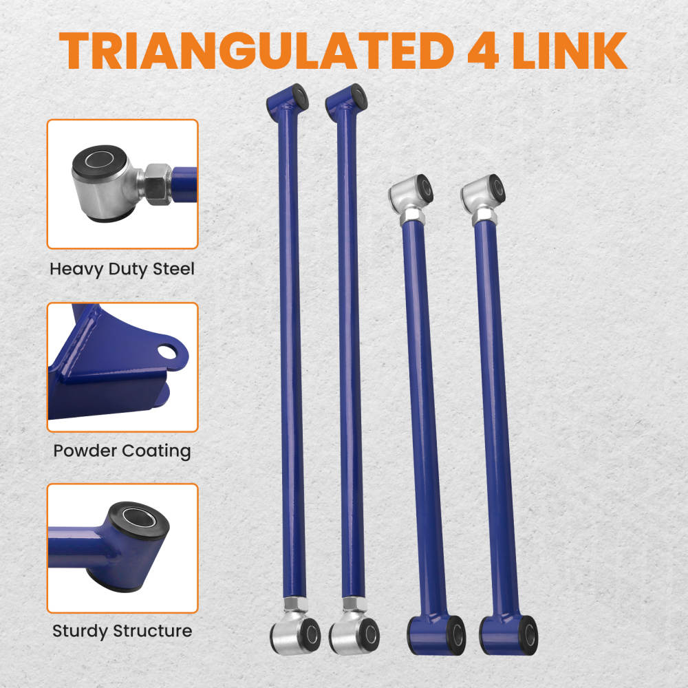 Triangulated Suspension 4 Link Kit compatible for Chevrolet S10 1994-2004