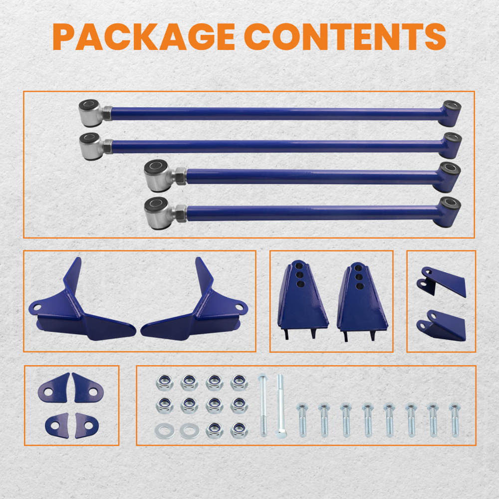 Triangulated Suspension 4 Link Kit compatible for Chevrolet S10 1994-2004