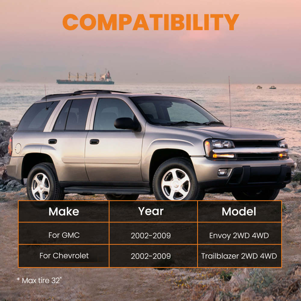 Lift Kit 3.5 Front 2.5 Rear compatible for GMC Envoy compatible for ...