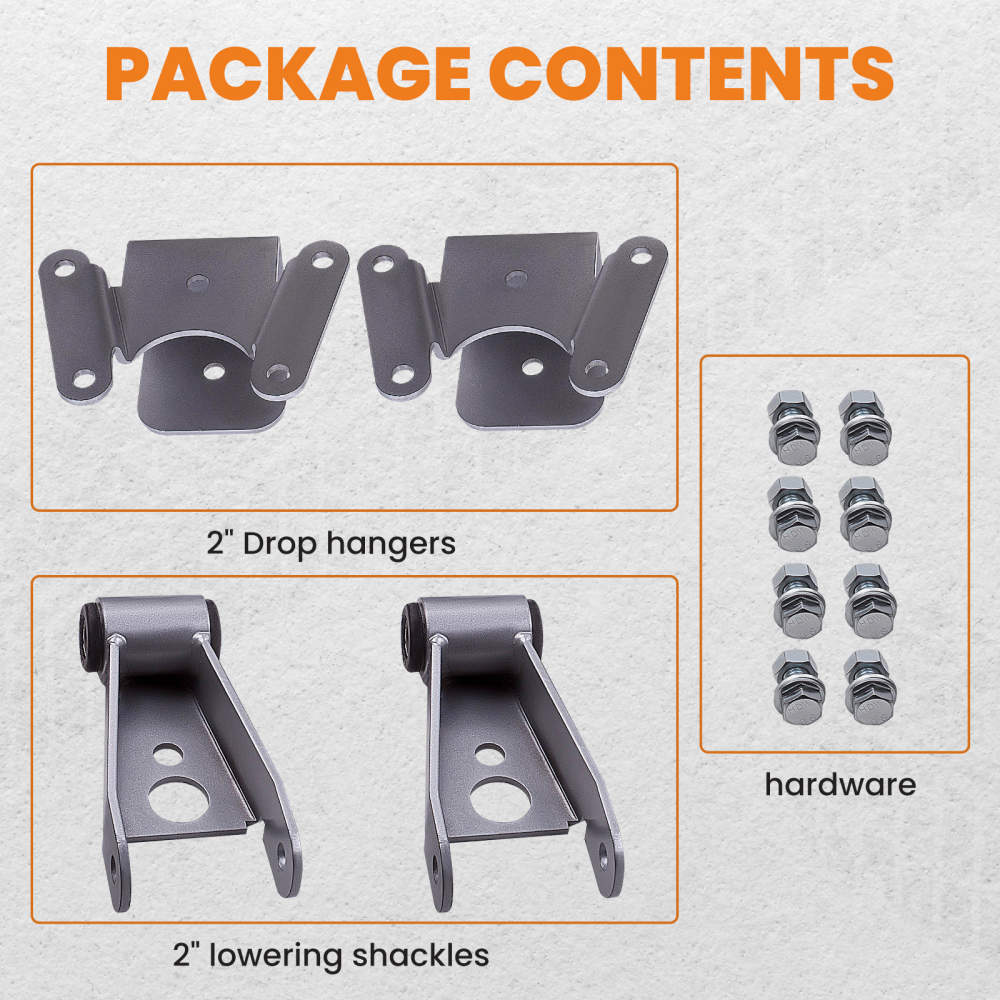 Rear 4 Lowering Drop Kit Shackle Hanger compatible for Dodge D100 D150 ...