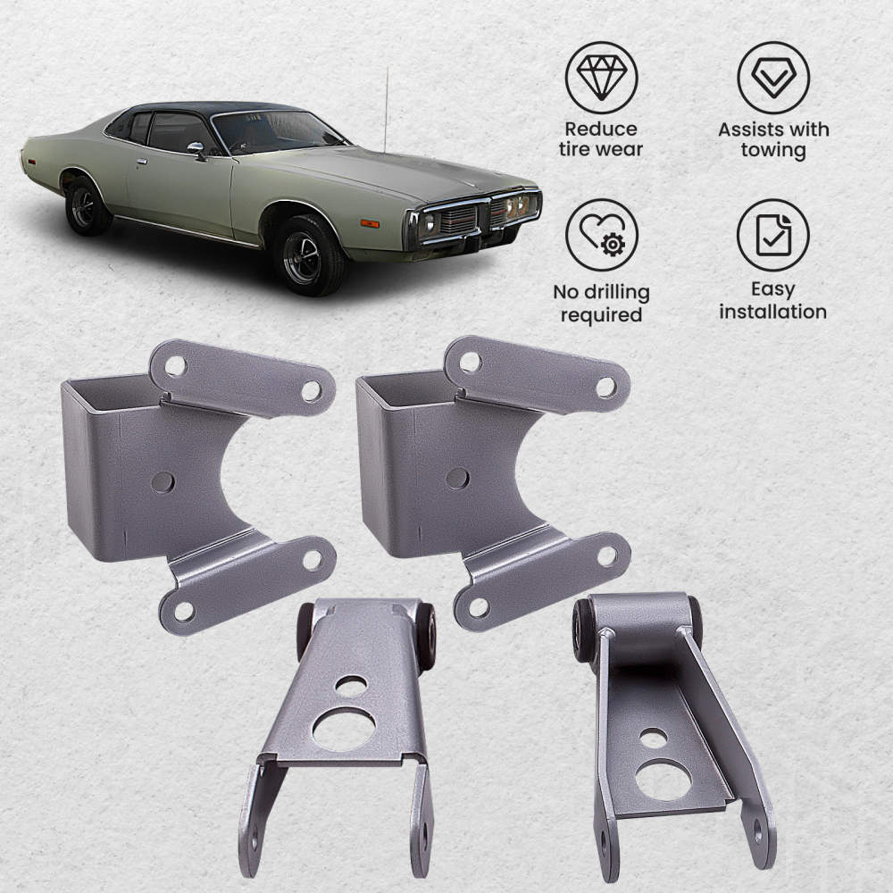 Rear 4 Lowering Drop Kit Shackle Hanger compatible for Dodge D100 D150 ...