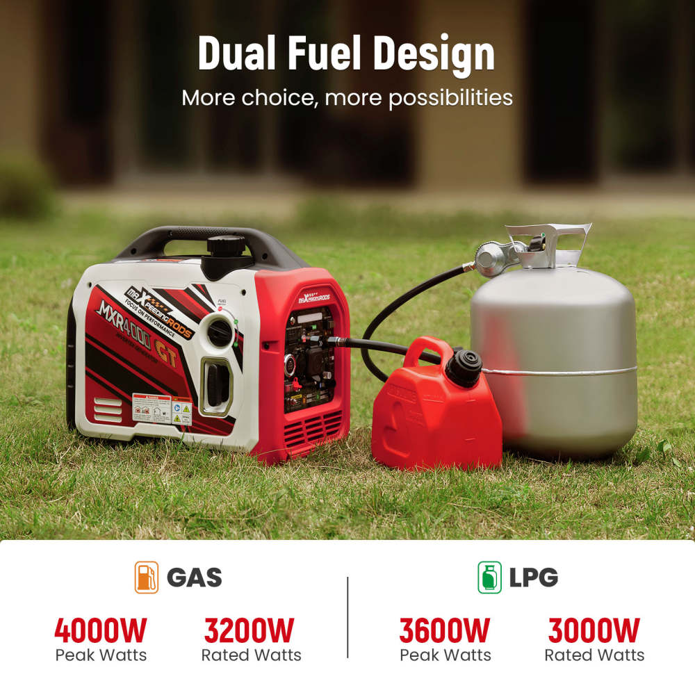 4KW Gas / LPG Portable Generator Inverter Bluetooth EV-ChargingECO mode ...