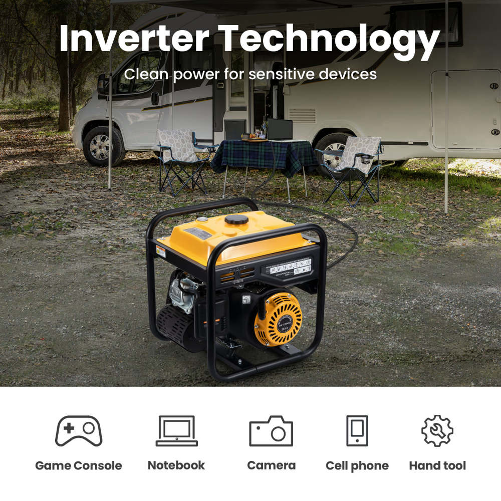 Buy Petrol Generator Inverter Portable 3500W 3.2 kVA 4-Stroke for Home ...