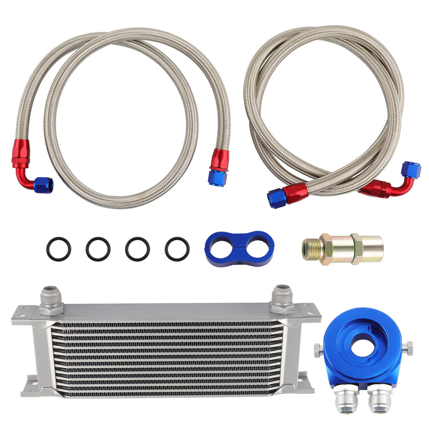 Buy Universal Aluminum 10AN 13-Row Oil CoolerRelocation Kit w/ Filter ...