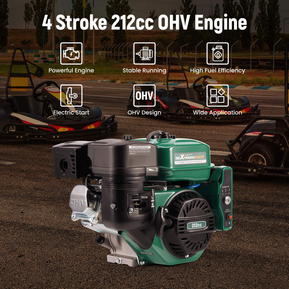 7HP Engine Motor Horizontal Electric Start Gasoline 212cc 4-Stroke ...