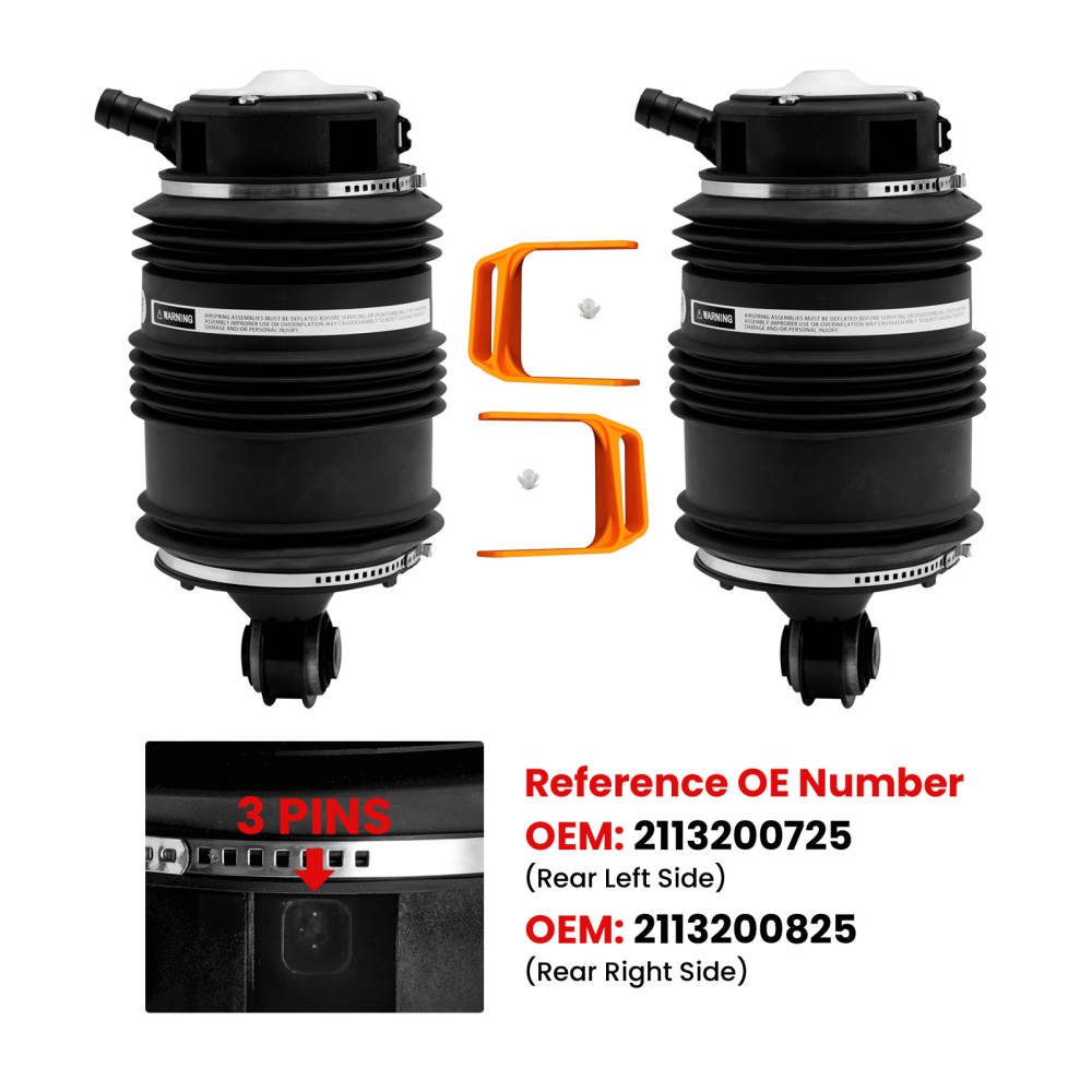 2x Air Suspension Spring Bag Rear LeftRight compatible for Mercedes E ...