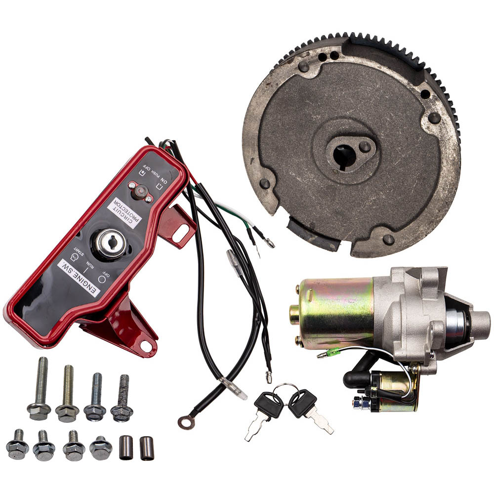 Electric Start Kit Starter Motor Flywheel Switch compatible for Honda ...