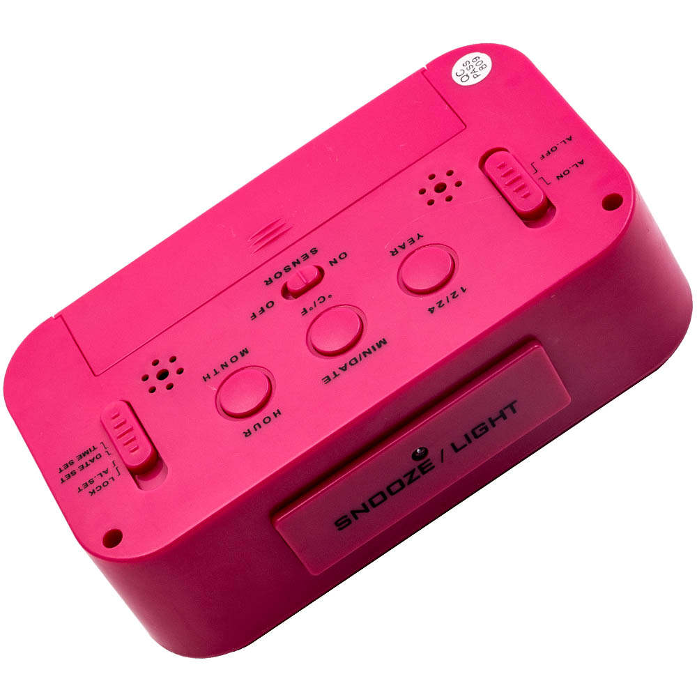 Red Digital LCD Snooze Electronic Alarm Clock with Backlight Light Control