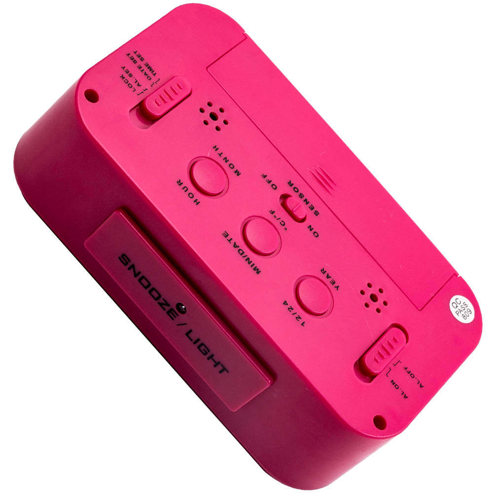 Red Digital LCD Snooze Electronic Alarm Clock with Backlight Light Control