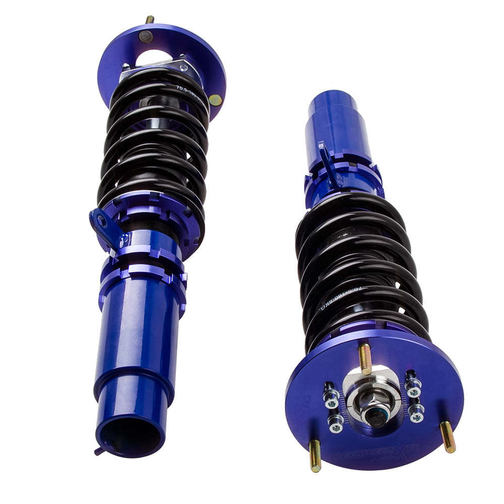 Blue Complete Front + Rear Coilovers compatible for BMW E46 3 Series ...