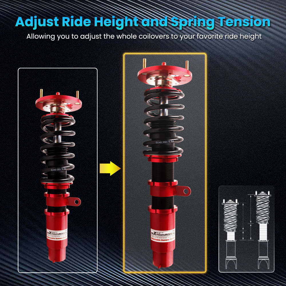 Maxpeedingrods 24 Way Adjustable Damper Coilovers Shock Struts ...