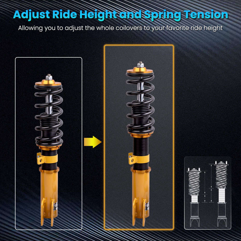 Coilovers Shock Strut Kit for Toyota Yaris 07-14 24 Levels Adj Damper ...