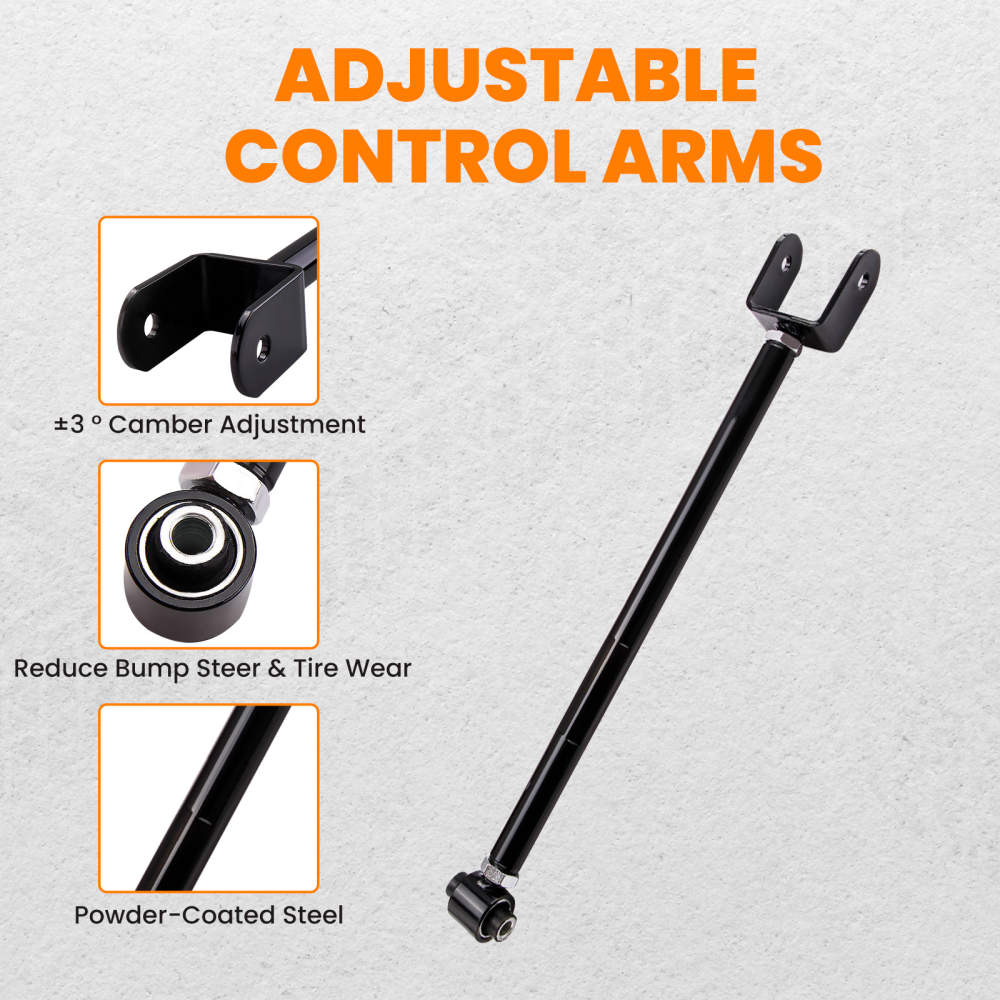 Rear Adjustable Lower Camber Control Arms Arm compatible for BMW E46 ...