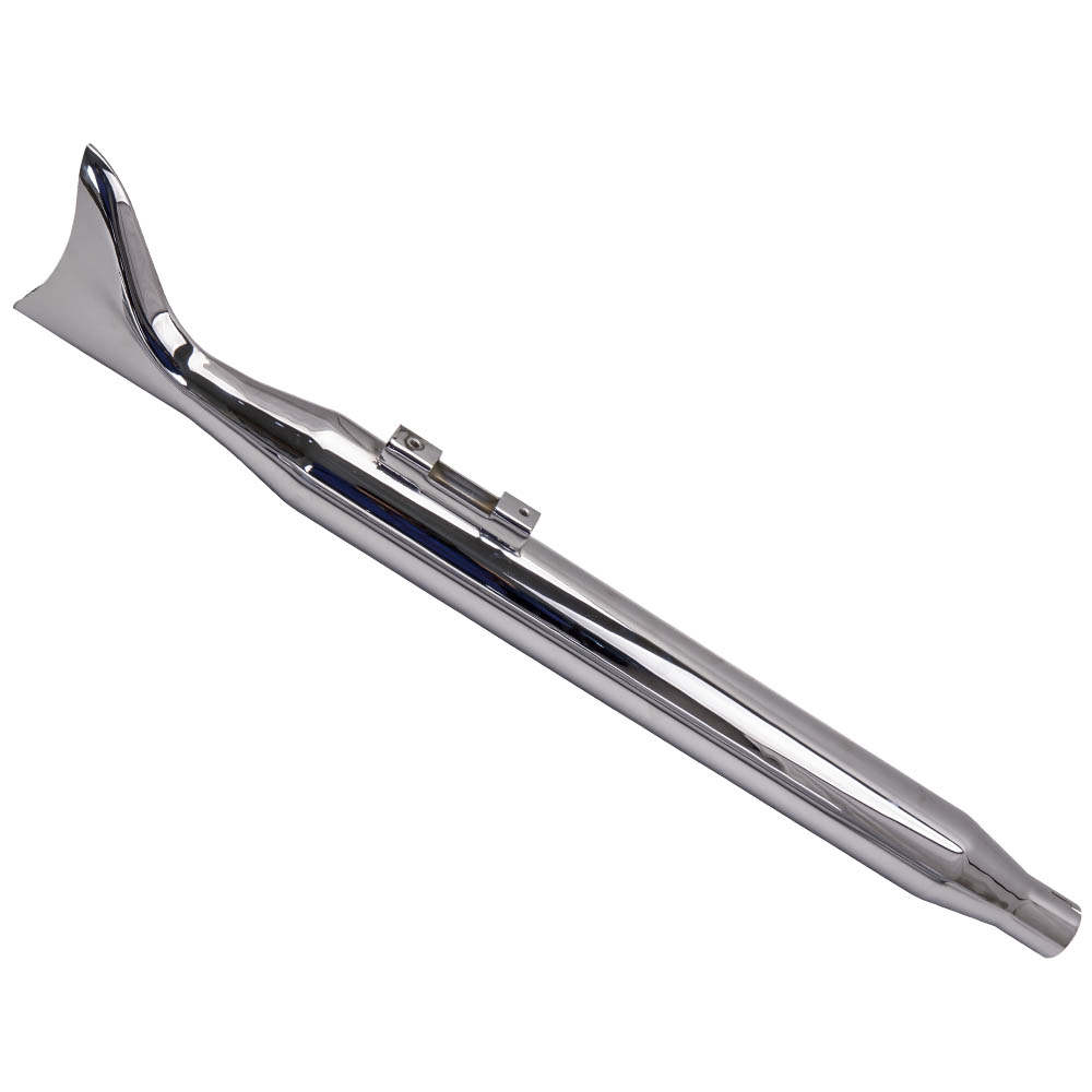 36" Silver Fishtail Exhaust Slip On Mufflers Pipes for Harley Touring ...