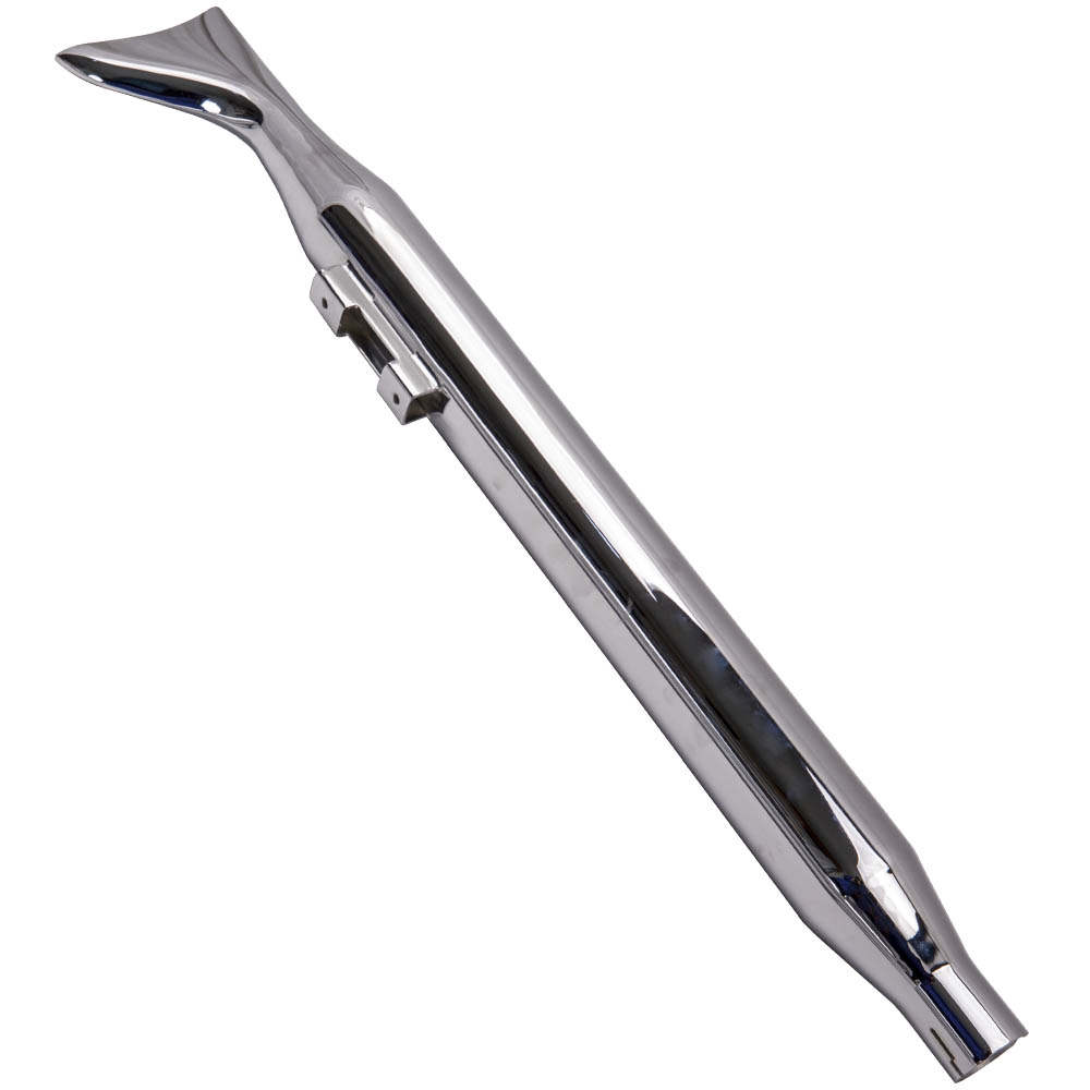 36" Silver Fishtail Exhaust Slip On Mufflers Pipes for Harley Touring ...