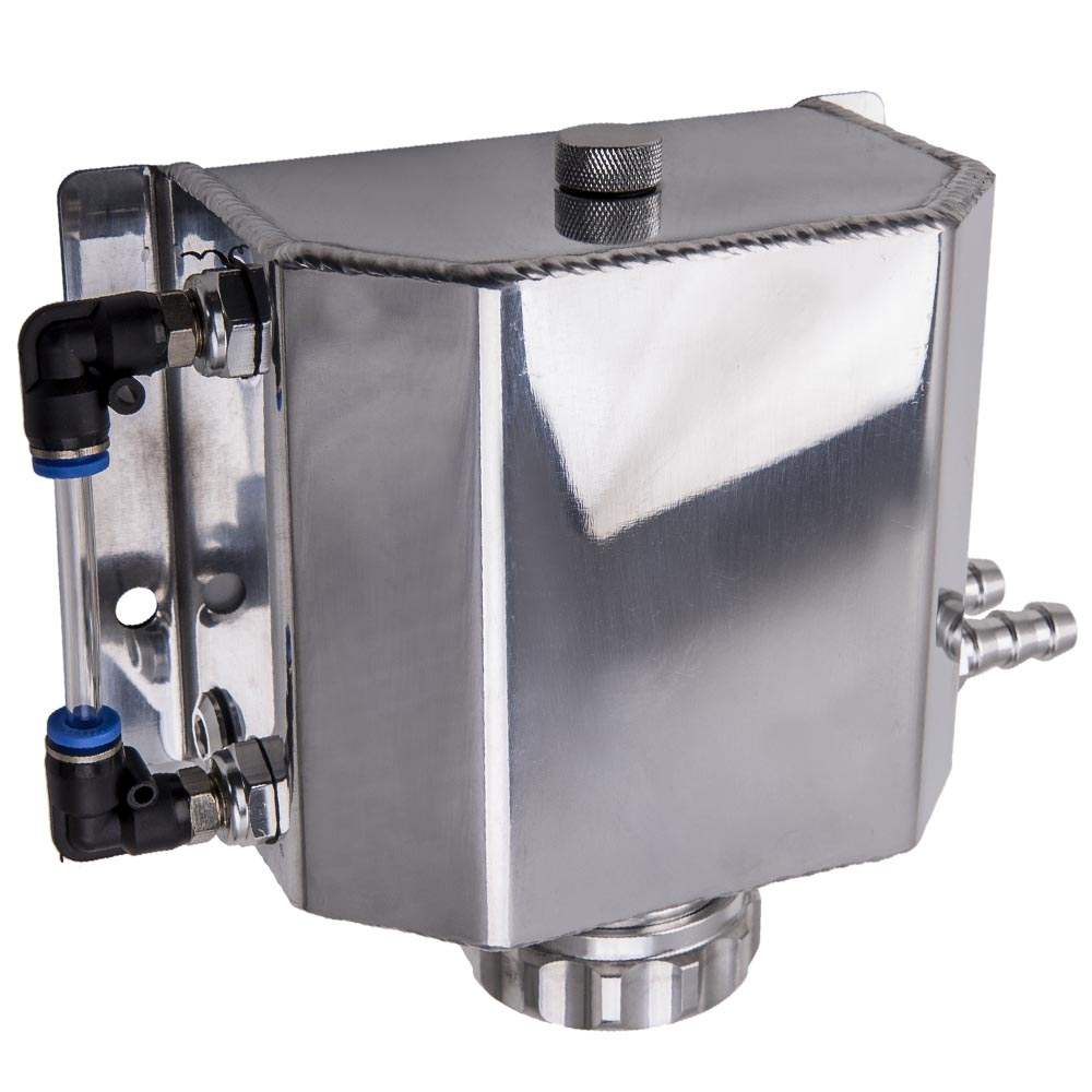 Universal Aluminum Coolant Radiator Overflow Recovery Oil Tank Bottle ...