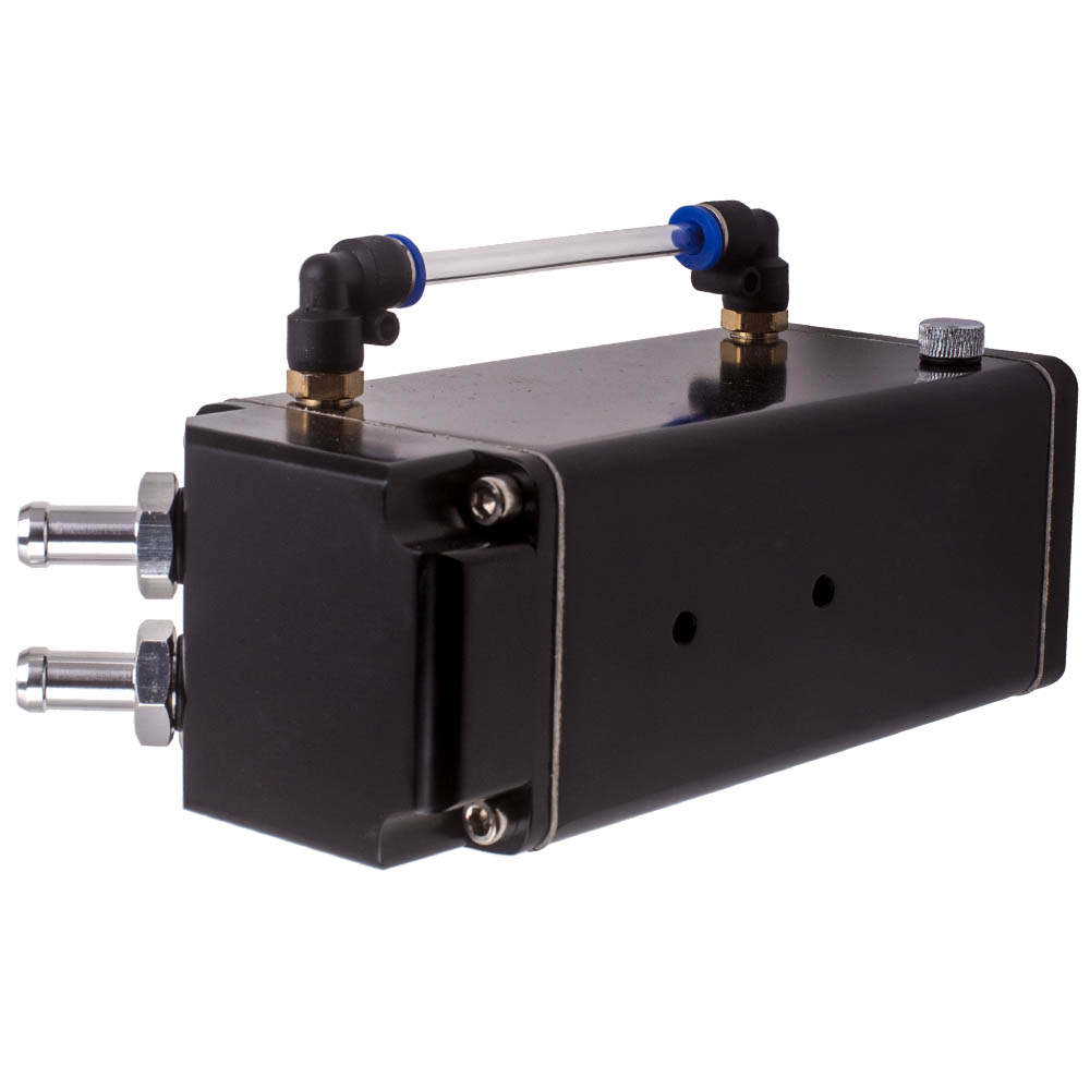 Black Aluminum Oil Catch Reservoir Tank Can 750Ml Engine Oil Catch Fits ...