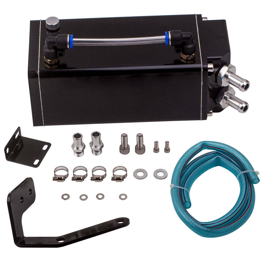 Black Aluminum Oil Catch Reservoir Tank Can 750Ml Engine Oil Catch Fits ...