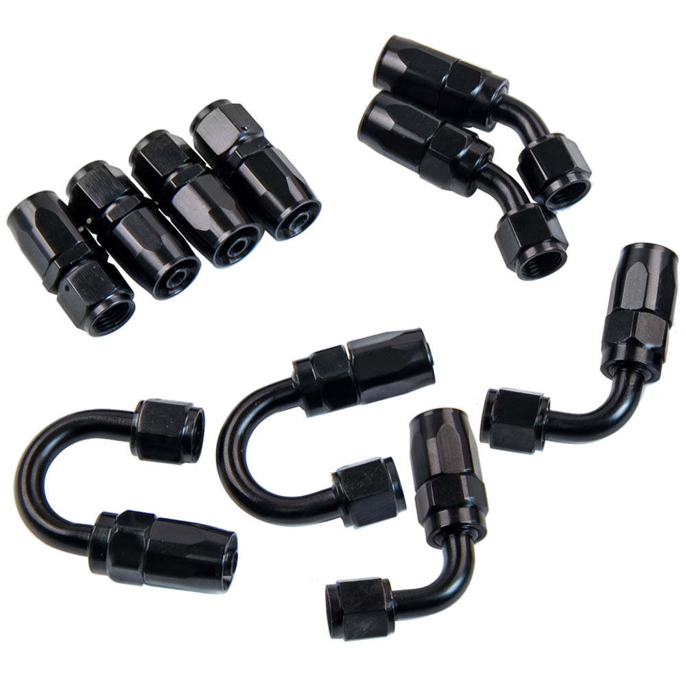 AN6 Gas/Fuel/Oil Line Hose 16.4FT with 10Pc Swivel Hose End Fitting Kit