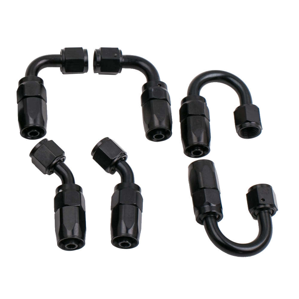 AN6 AN-6 Nylon Stainless Steel Braided Fuel Hose End Adapter Kit Oil ...