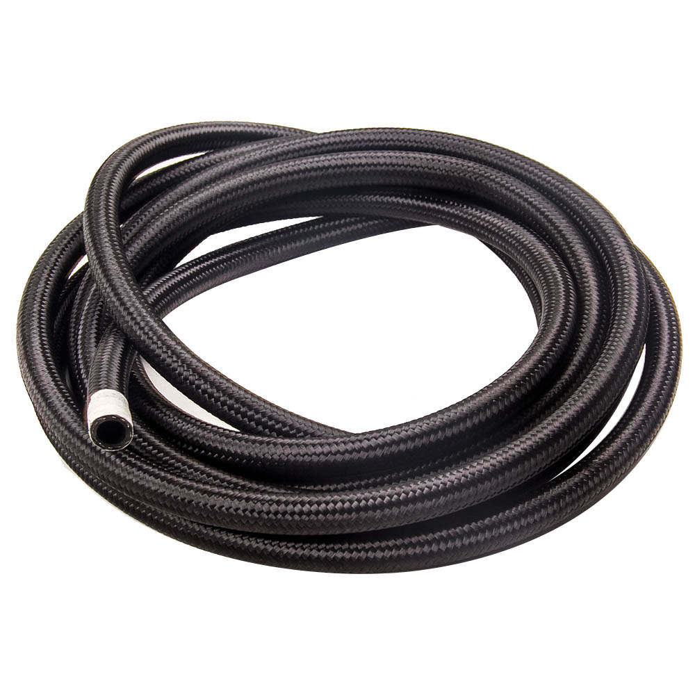 -8AN AN-8 Fitting Stainless Steel Nylon Braided Oil Fuel Hose Line 16FT ...