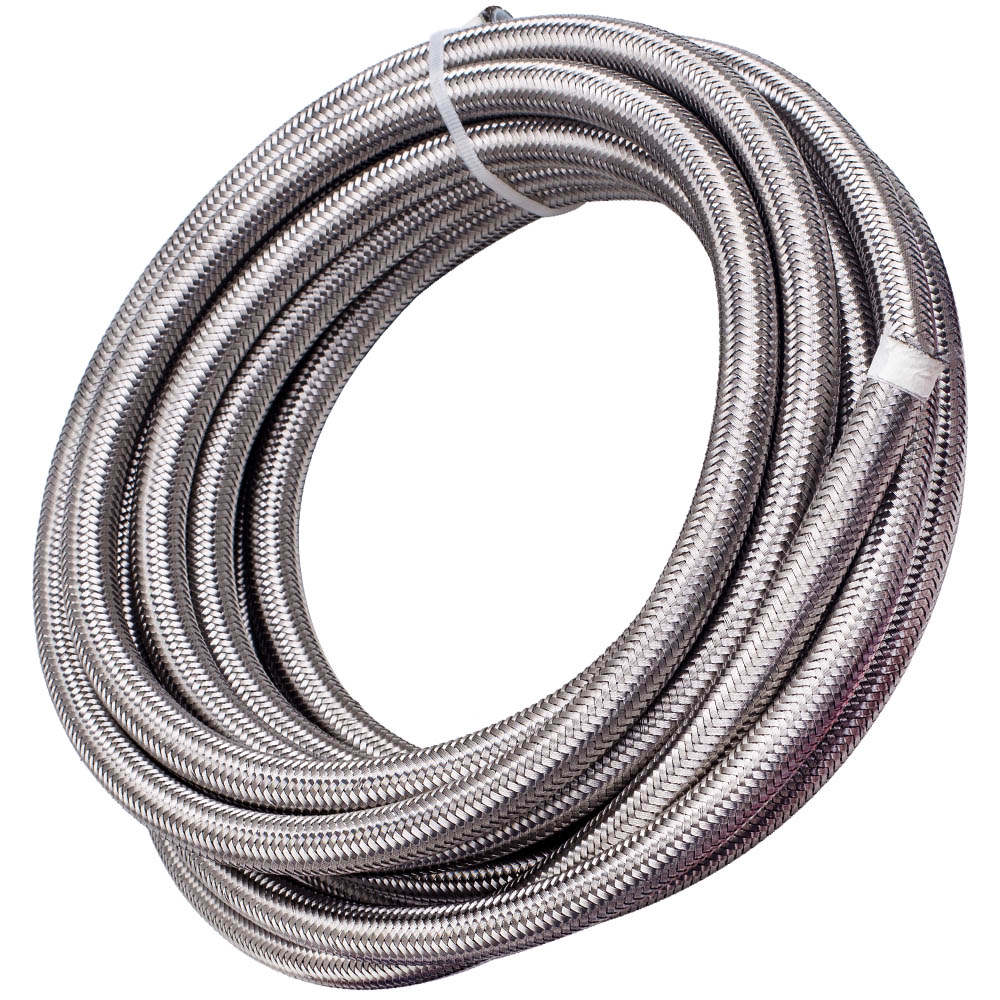 AN8 -8AN 20 Ft PTFE Stainless Steel Fuel Gas Oil Line Fitting Hose End KIT