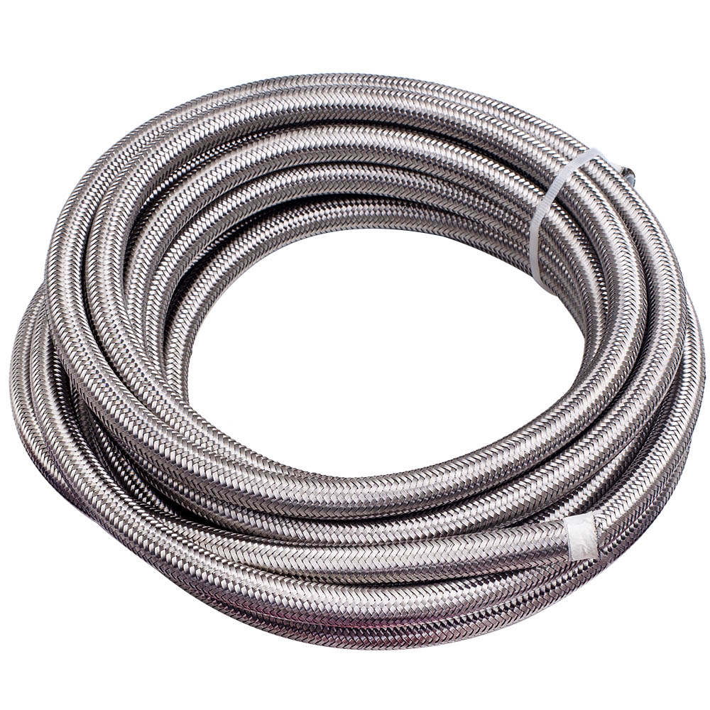 AN8 -8AN 20 Ft PTFE Stainless Steel Fuel Gas Oil Line Fitting Hose End KIT