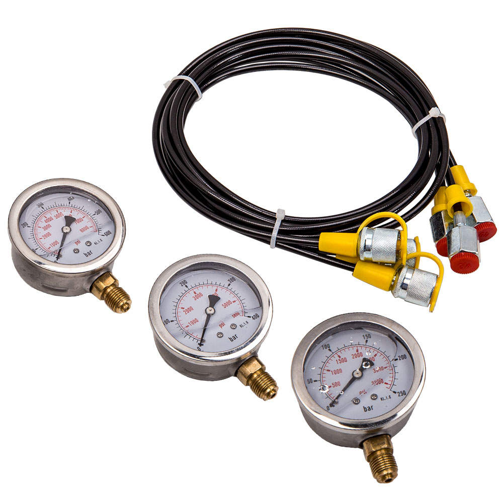 Hydraulic Testing Pressure Gauge Diagnostic Couplings Set Excavator ...