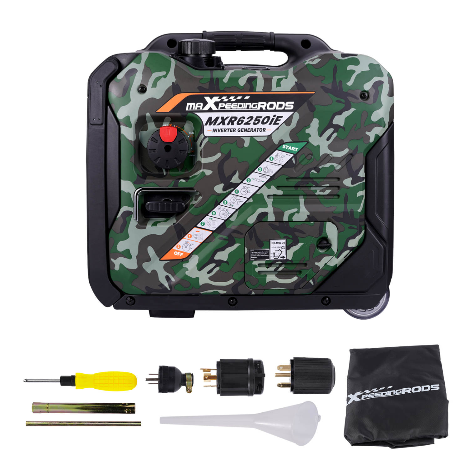 Gas Powered 5500 Watt Portable Inverter Generator w/Co Alarm 223cc OHV ...