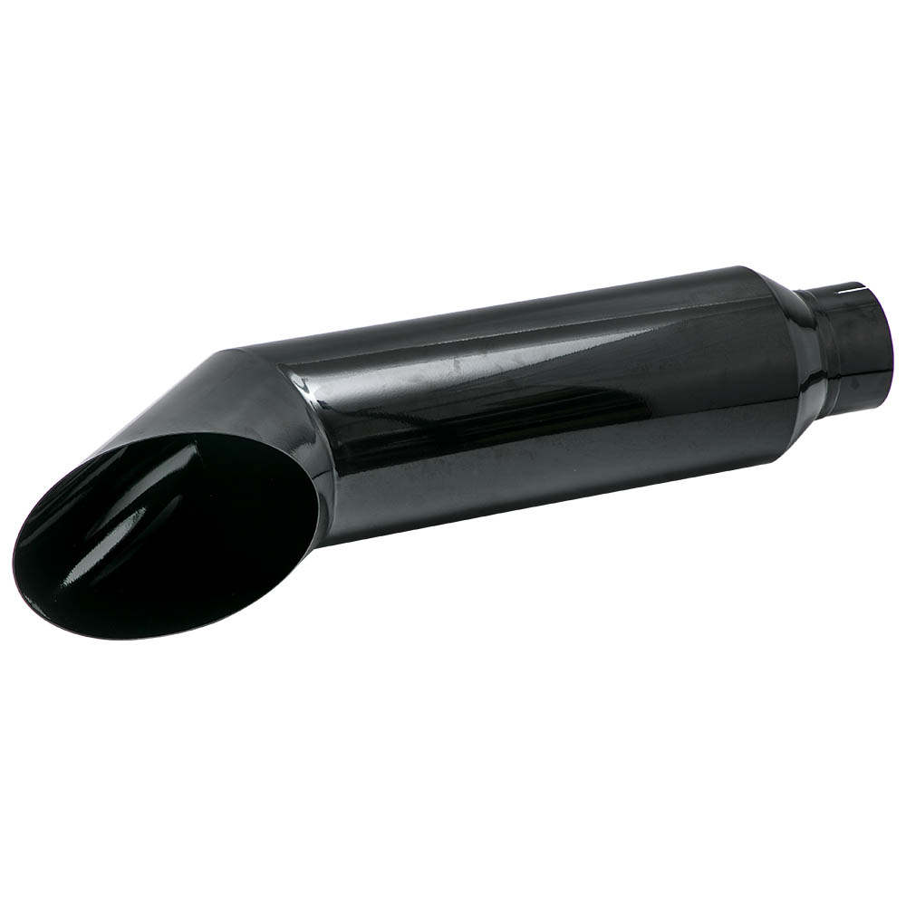 1pc 5 Inlet - 8 Outlet Exhaust Stack Tip 36 Long Angle Cut Glossy Black ...
