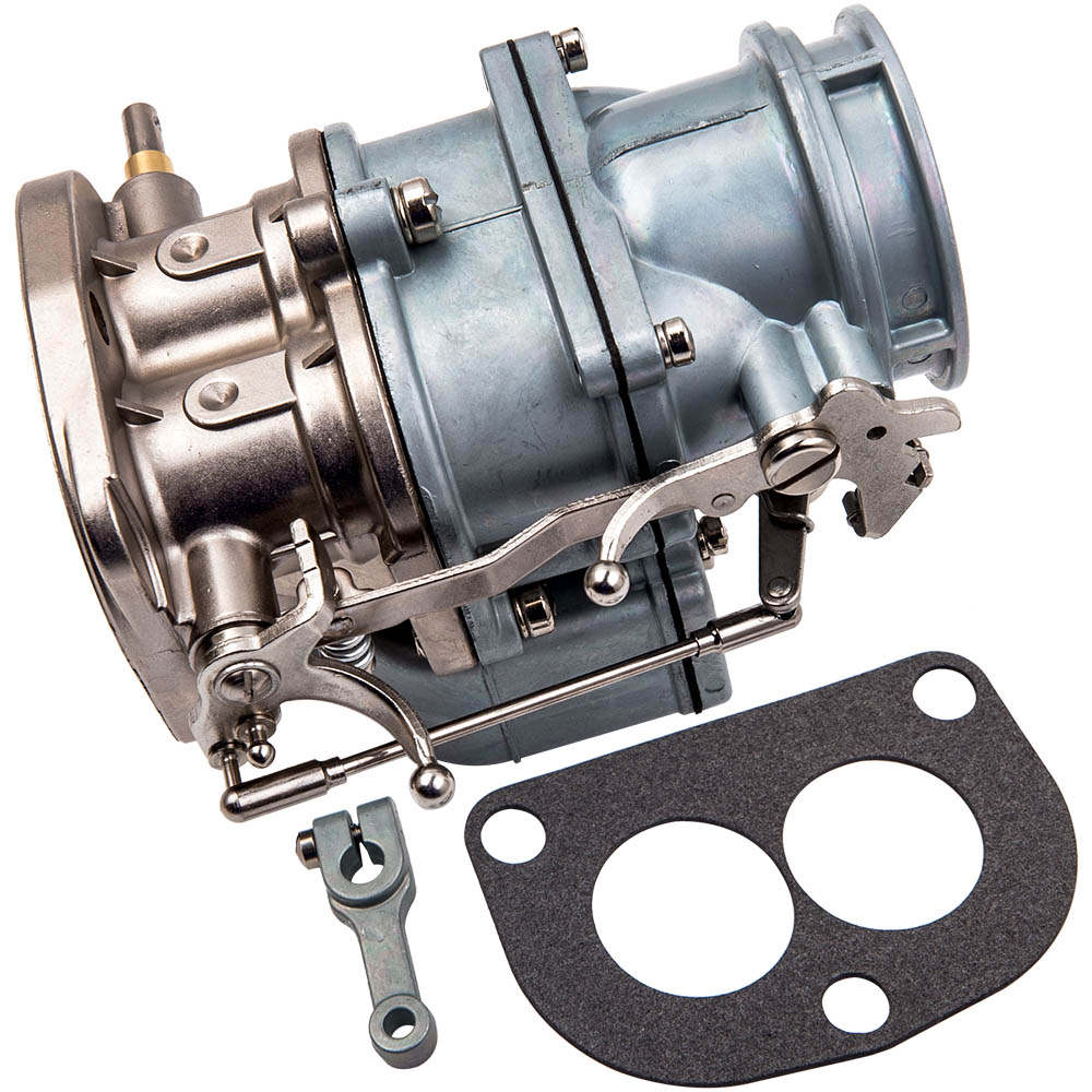 Buy 1 Set 3-Bolt 2-Barrel Carburetors Plain Finish with Gasket for V8 ...